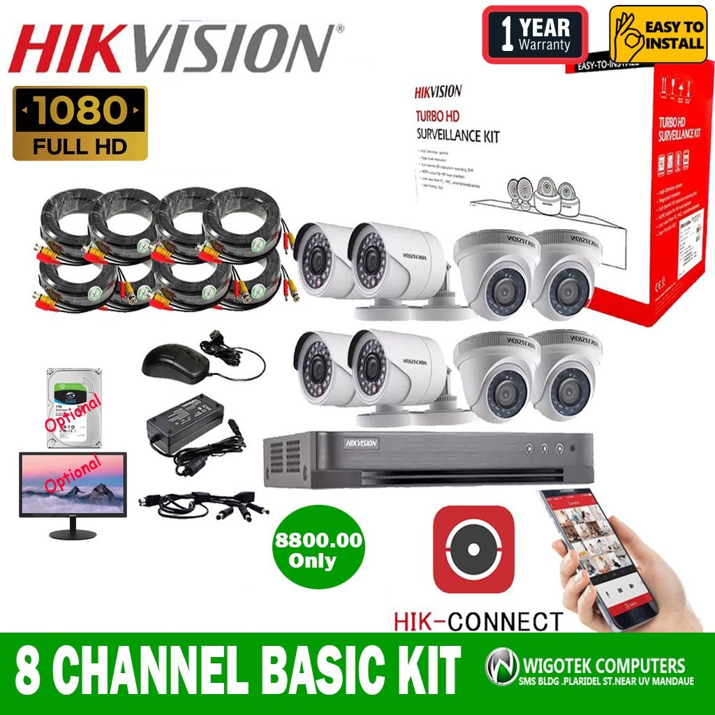 HIKVISION CCTV CAMERA 8 CHANNEL KIT, Furniture & Home Living, Security ...