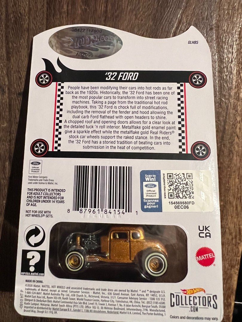 Hot Wheels RLC 32 Ford Hot Rod Limited Edition, 興趣及遊戲, 玩具 & 遊戲類 - Carousell