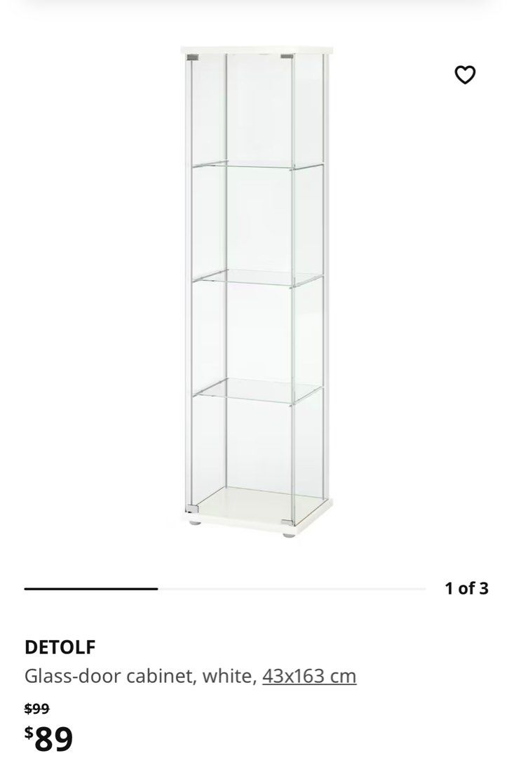 Ikea Detolf Display Glass Cabinet, Furniture & Home Living, Furniture ...