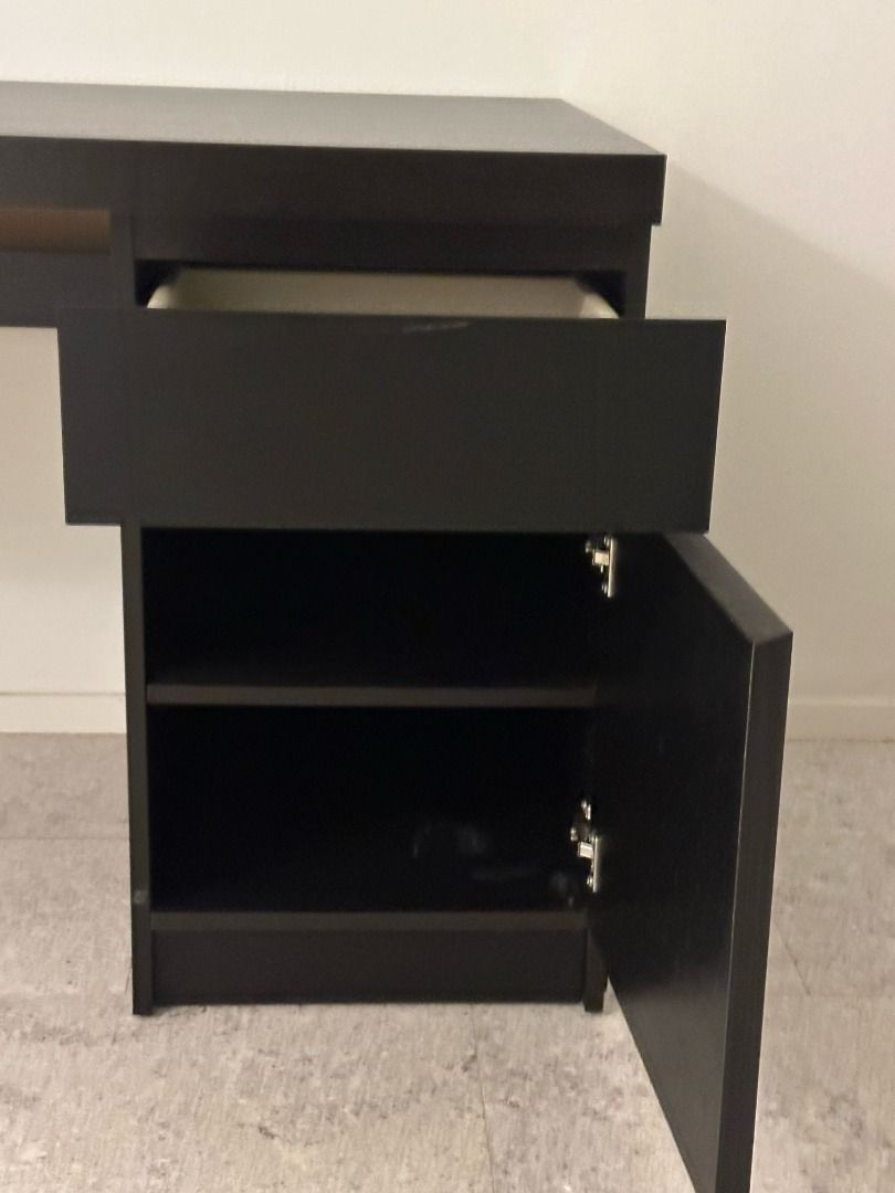 IKEA MALM DESK - BLACK, Furniture & Home Living, Furniture, Tables ...