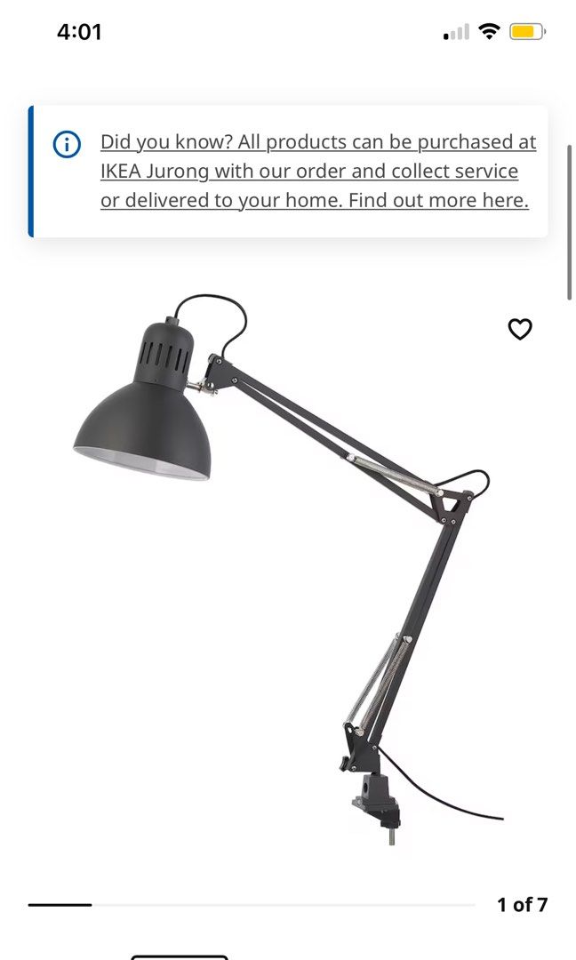 Ikea TERTIAL work lamp, Furniture & Home Living, Lighting & Fans ...