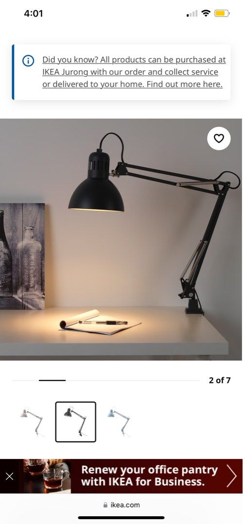 Ikea TERTIAL work lamp, Furniture & Home Living, Lighting & Fans ...