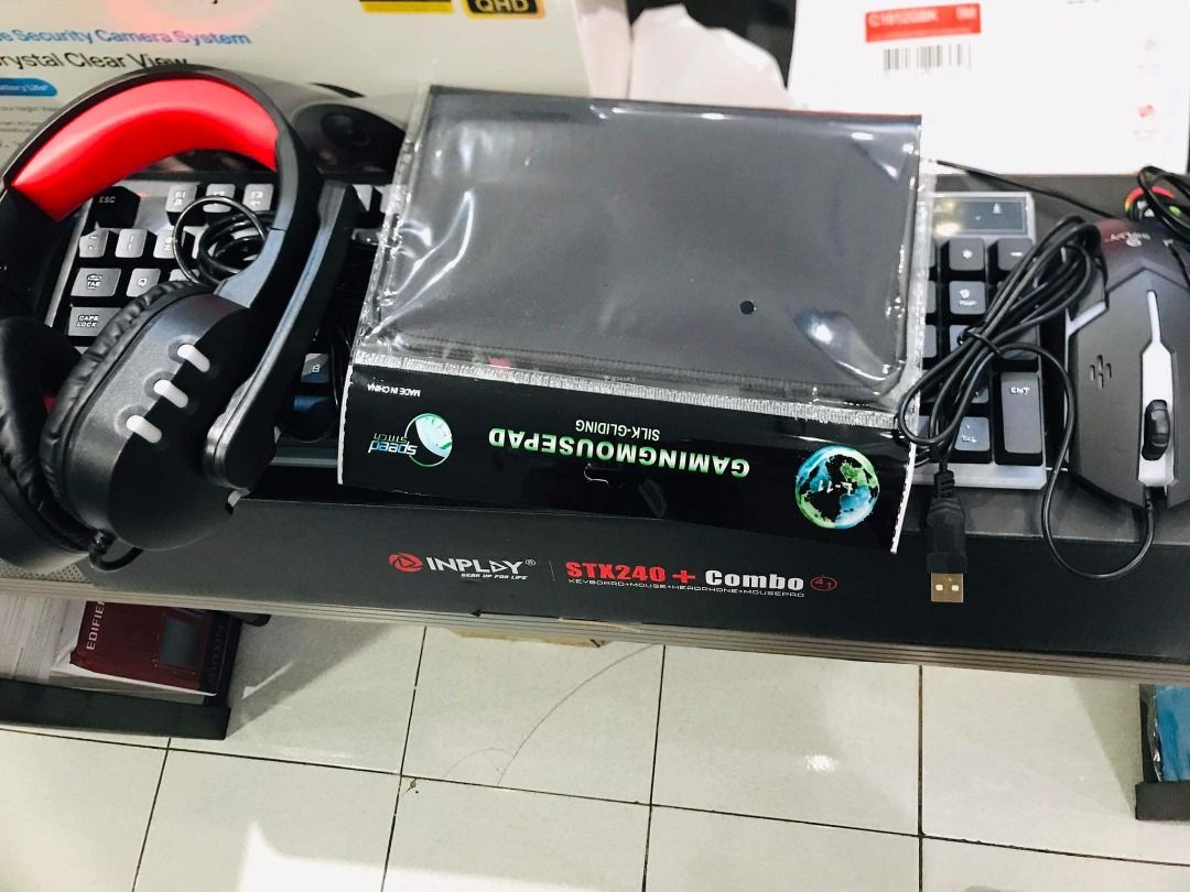 Inplay 4in1 Combo Keyboard Mouse Headphone Mousepad Black STX240 ...