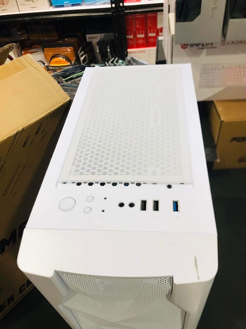 Inplay Meteor 03 ATX MicroATX Mini ITX Tempered Glass PC Case White ...