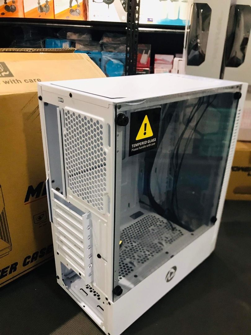 Inplay Meteor 03 ATX MicroATX Mini ITX Tempered Glass PC Case White ...