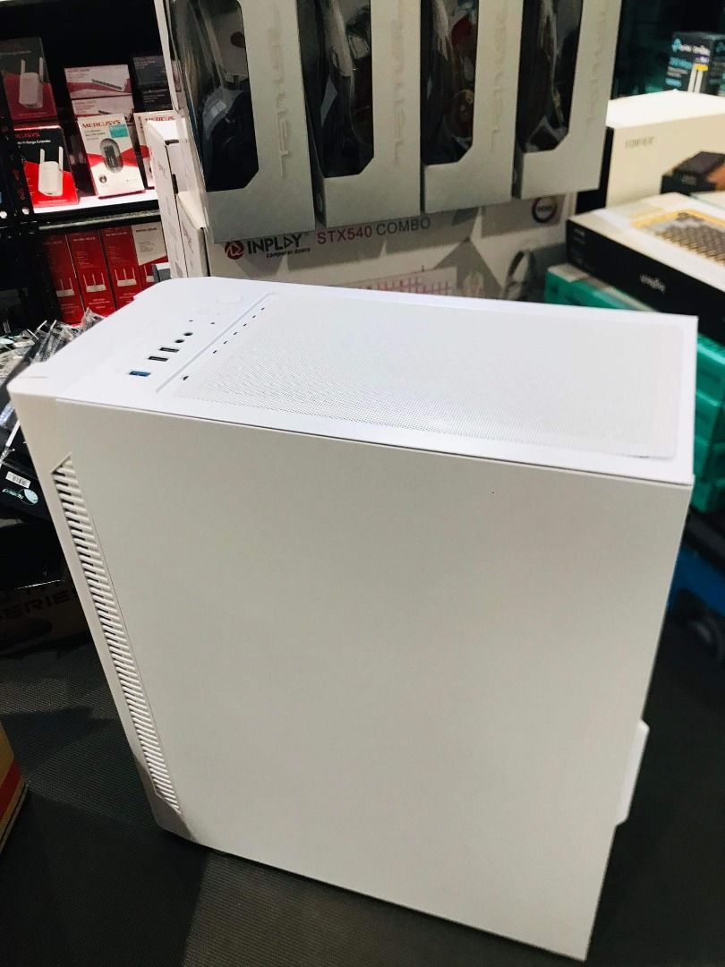 Inplay Meteor 03 ATX MicroATX Mini ITX Tempered Glass PC Case White ...