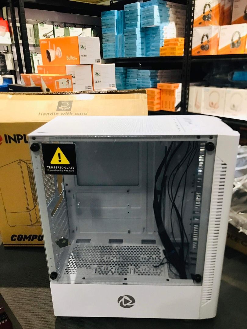 Inplay Meteor 03 ATX MicroATX Mini ITX Tempered Glass PC Case White ...