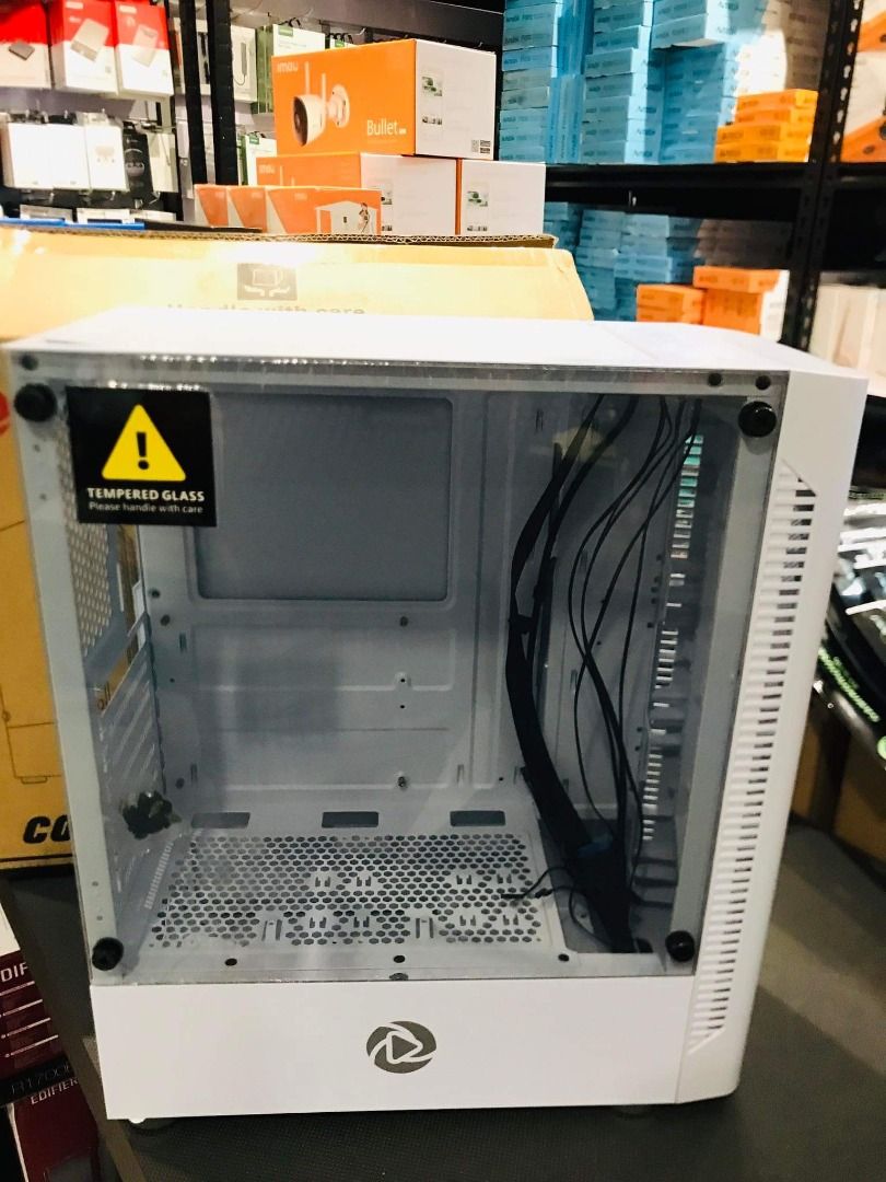 Inplay Meteor 03 ATX MicroATX Mini ITX Tempered Glass PC Case White ...