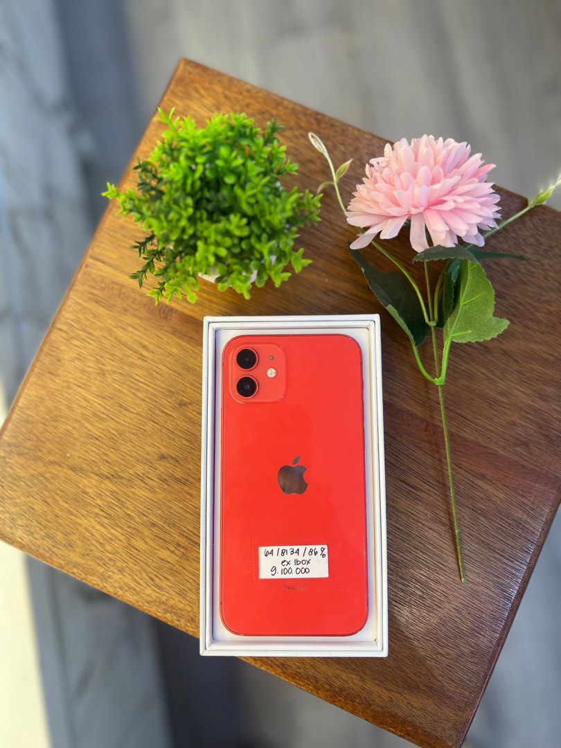 iPhone 12 64GB MERAH EX OBOX FUNGSIONAL NORMAL on Carousell