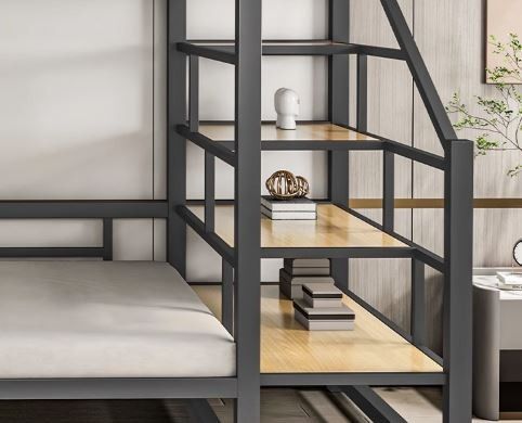 Iron bunk bed small apartment loft bed space-saving bunk bed duplex ...