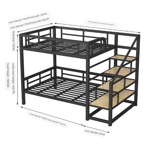 Iron bunk bed small apartment loft bed space-saving bunk bed duplex ...