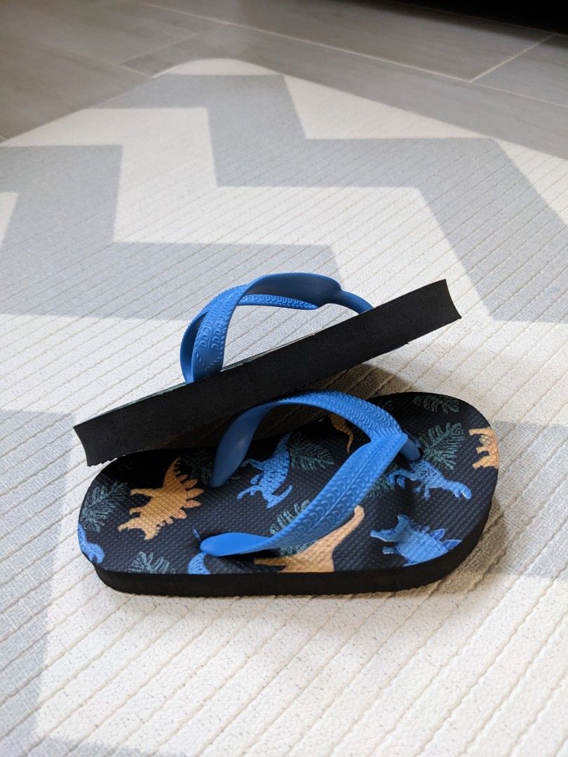 Kmart Anko dinosaur blue slippers boys, Babies & Kids, Babies & Kids ...