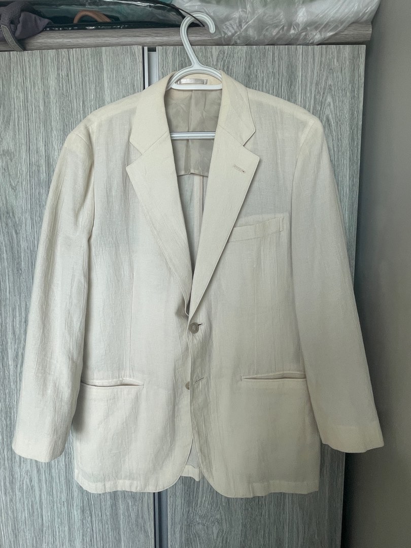 Linen Cream Blazer on Carousell