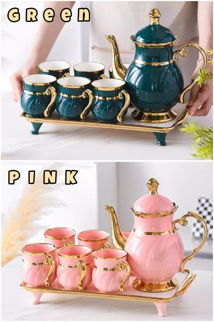 Luxury Tea Set 8 In 1, Furniture & Home Living, Kitchenware & Tableware ...