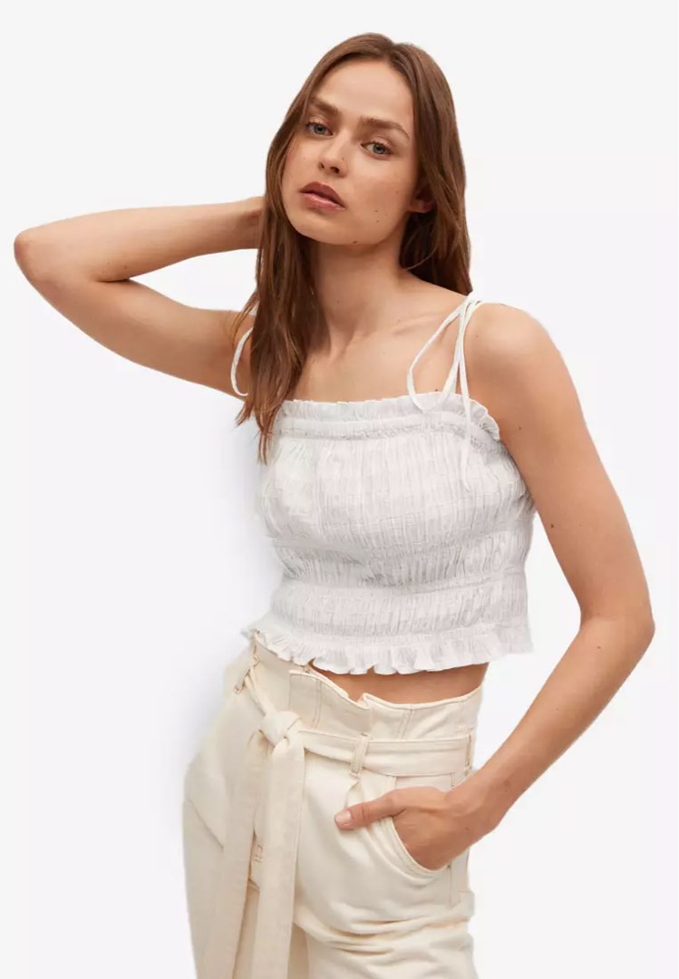 Mango Draped Crop Top on Carousell