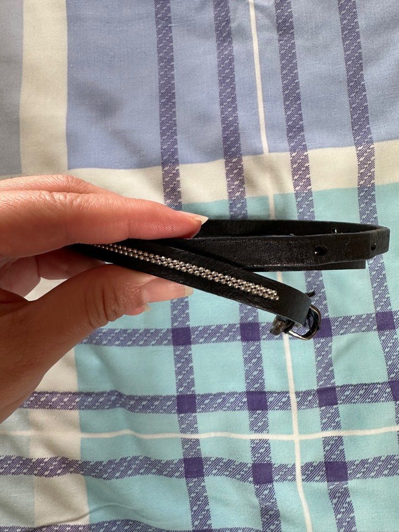 Massimo Dutti Black Studded Belt, Women's Fashion, Watches ...