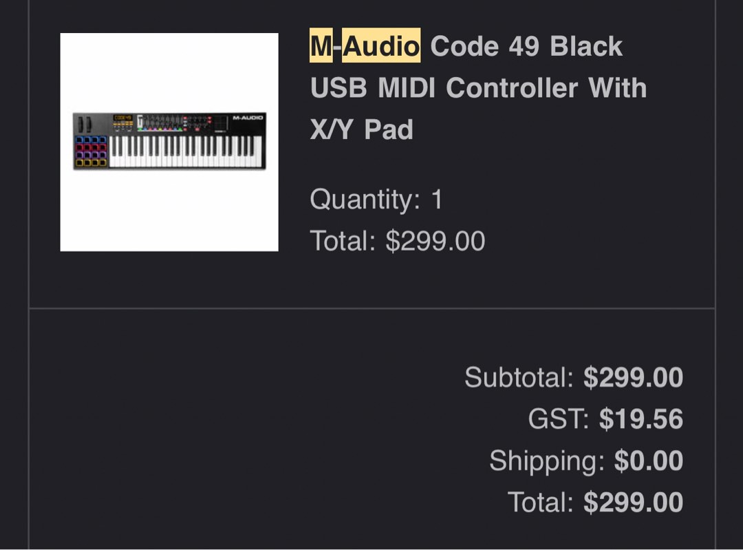 M-Audio Code 49 Keyboard w/Stand, Audio, Other Audio Equipment on Carousell