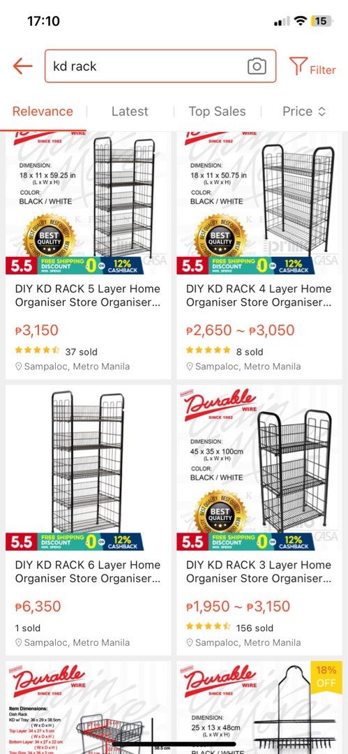 Metal Shelves / Durable Rack / Metal Rack / Store Rack/ DIY Collapsible ...