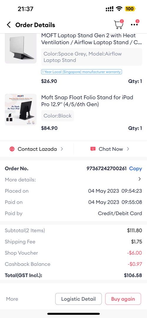 Moft Snap Float Folio Stand for iPad Pro 12.9" (4/5/6th Gen), Mobile ...