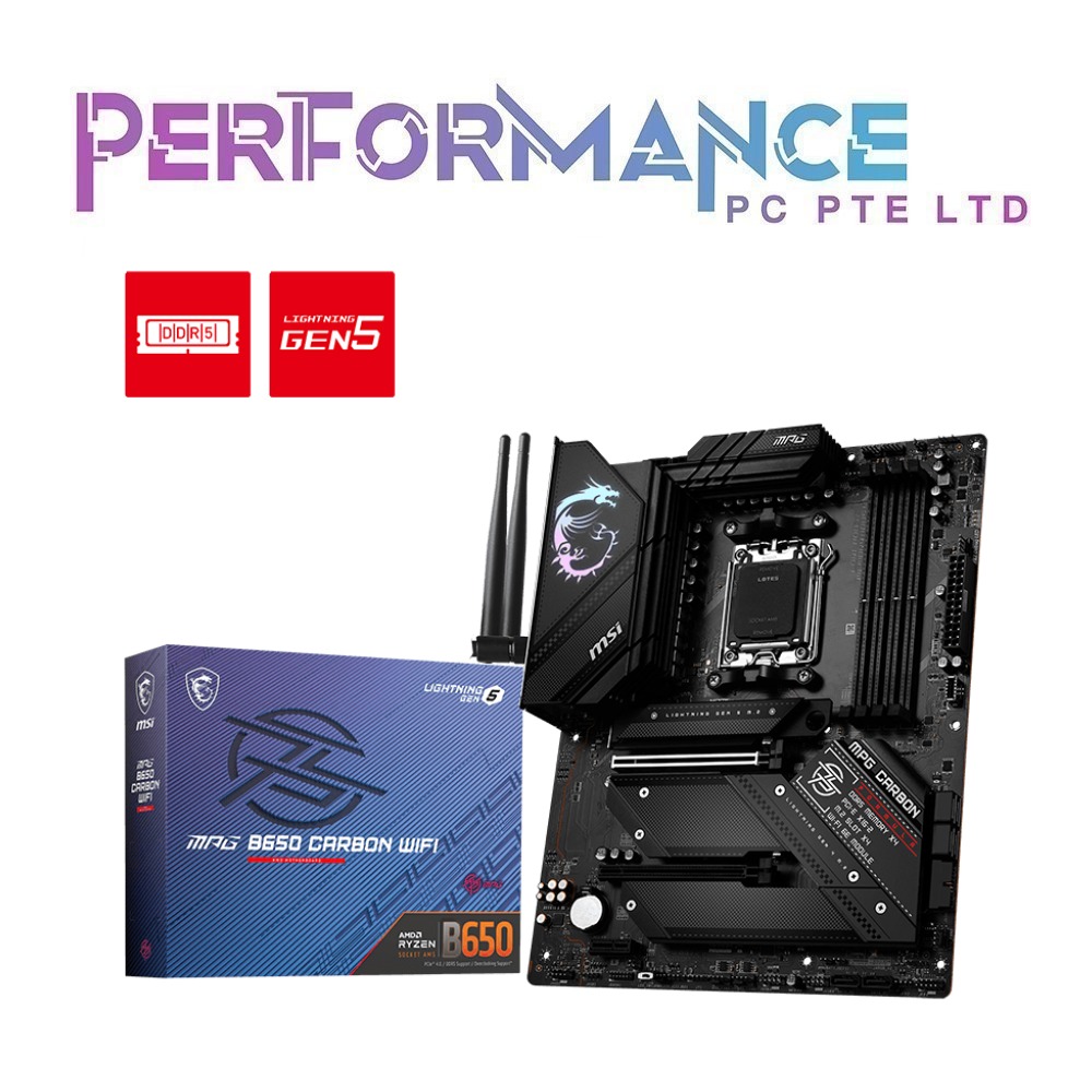 MSI MPG B650 B 650 CARBON WIFI DDR5 AM5 Chipset Motherboard (3 YEARS ...