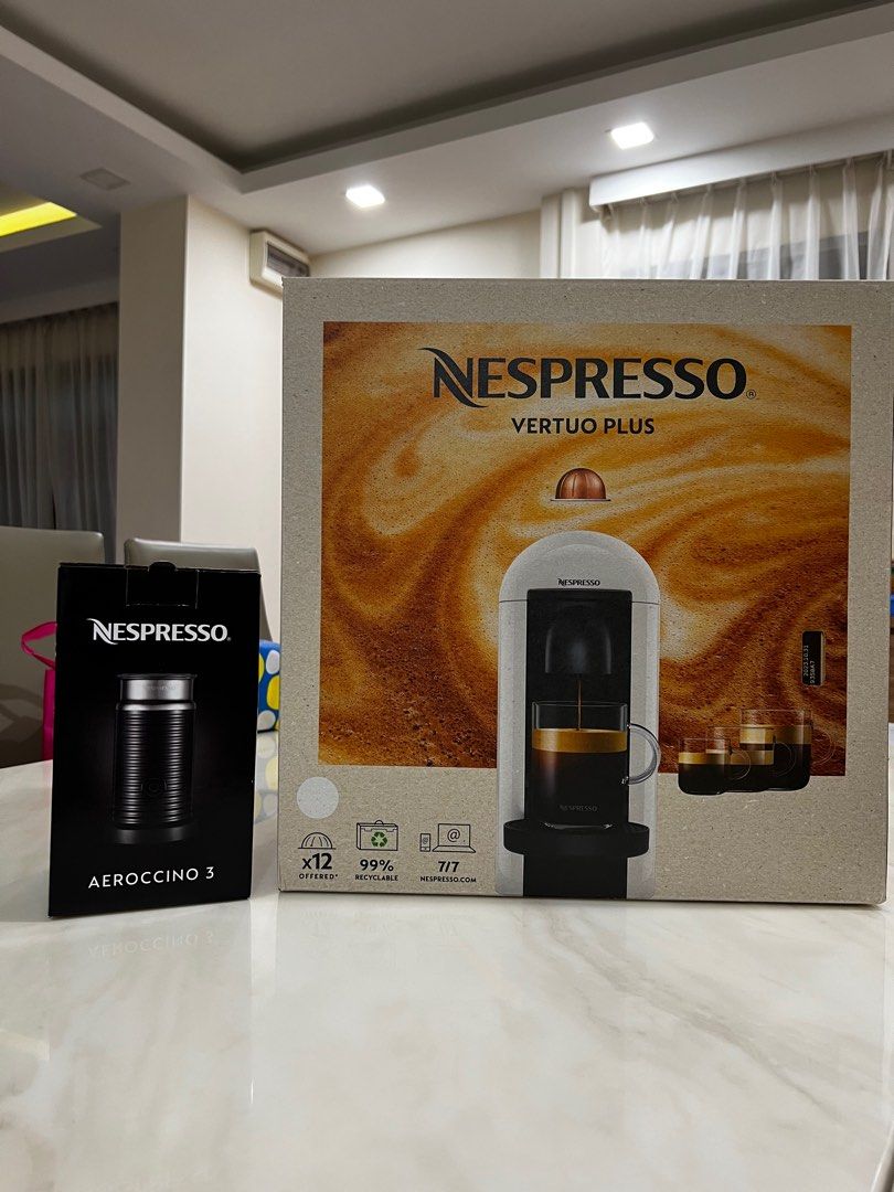 Nespresso Vertuo Plus & Aeroccino Bundle, TV & Home Appliances, Kitchen Appliances, Coffee ...