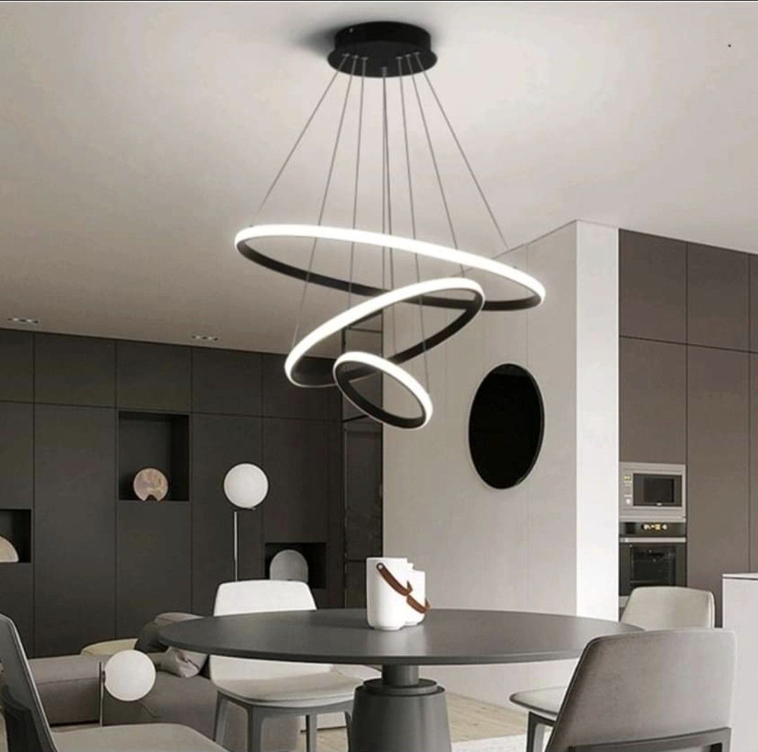 New Modern Tri Color Led 3 Rings Ceiling Light Chandelier, Furniture ...