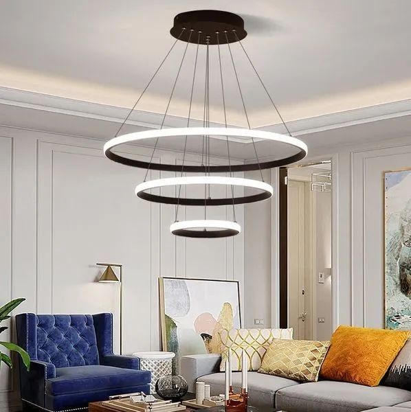 New Modern Tri Color Led 3 Rings Ceiling Light Chandelier, Furniture ...