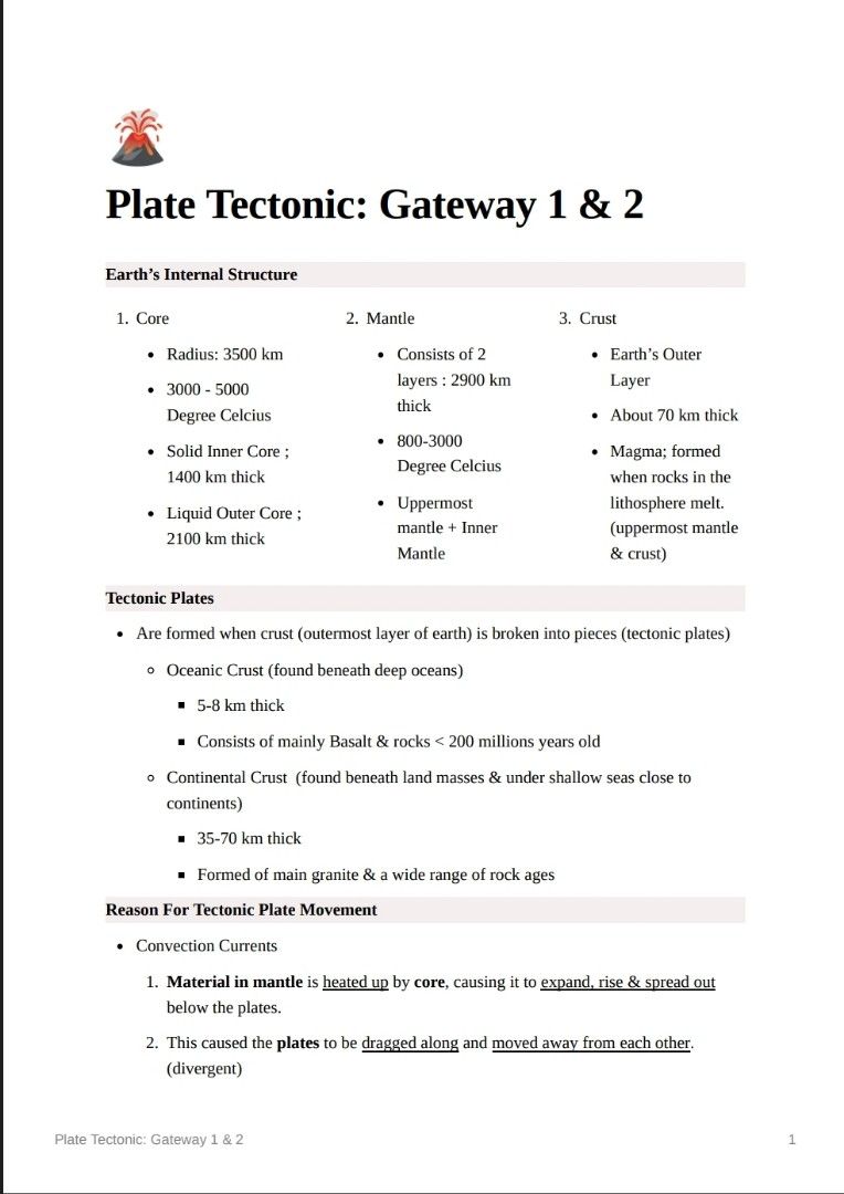 o level geography tectonic plates notes!!, Hobbies & Toys, Books ...