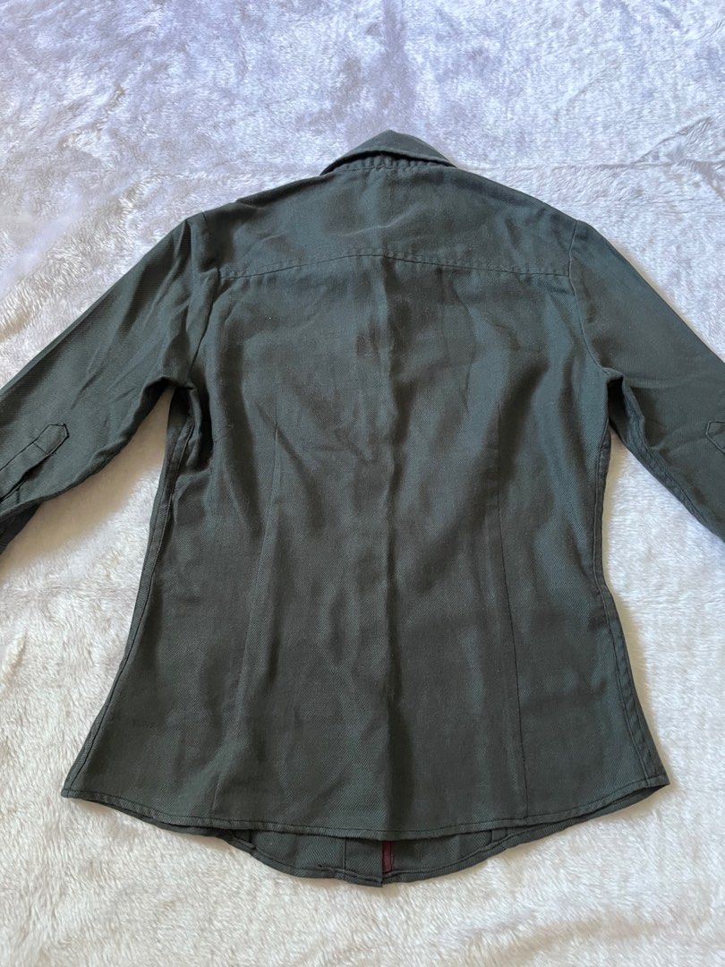 Padini Woman Dark Green with Red Inner Lining Formal Work Shirt, Women ...