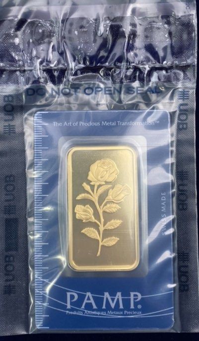 Pamp 50g Gold bar, Hobbies & Toys, Memorabilia & Collectibles, Currency ...