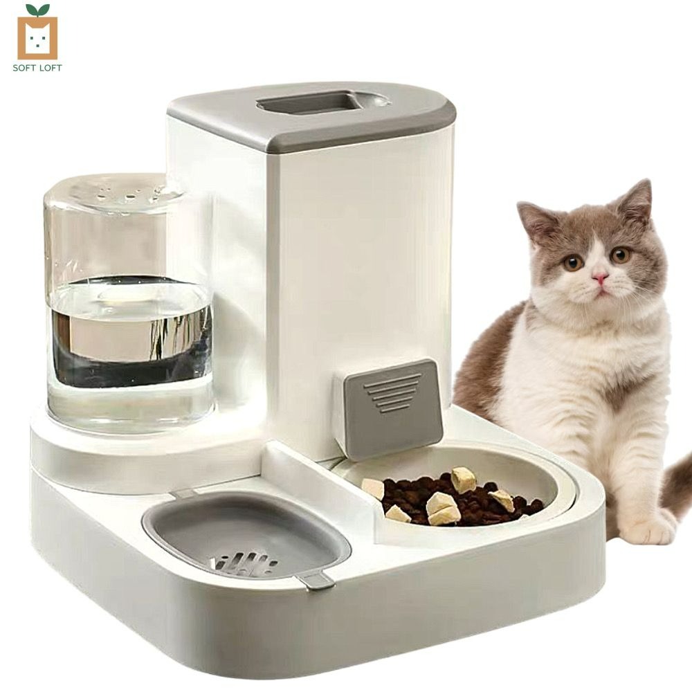 Pet Large Capacity Feeder 2 IN 1 Cat Dog Feeder Automatic Gravity Pet Feeder Food Feeder and ...
