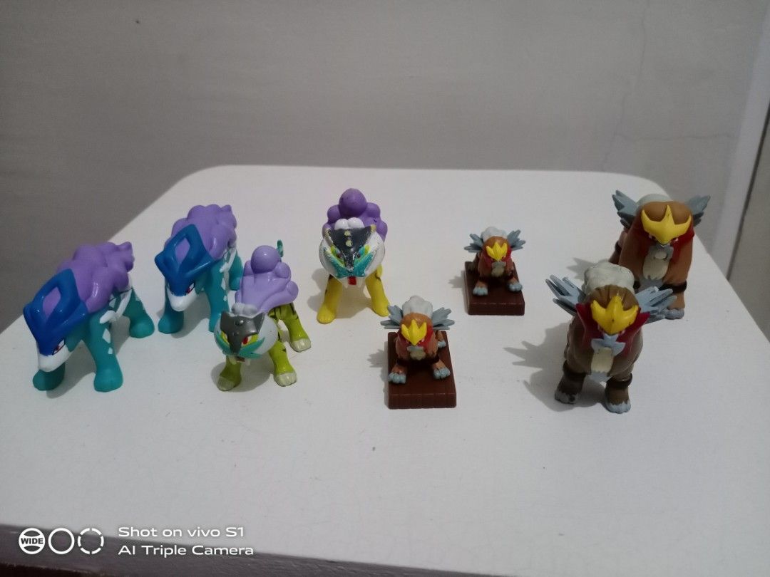 Pokemon figurines, legendary Dogs on Carousell