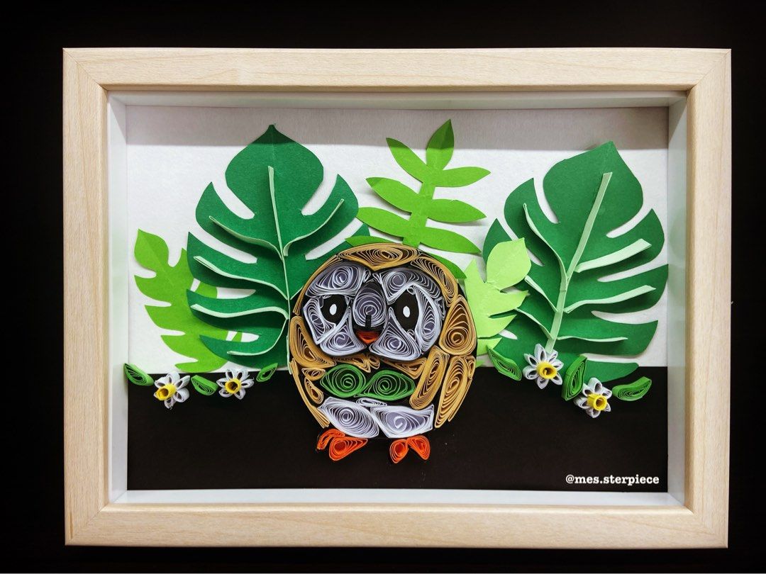 Pokémon (Rowlet) paper quilling piece, Hobbies & Toys, Stationery ...