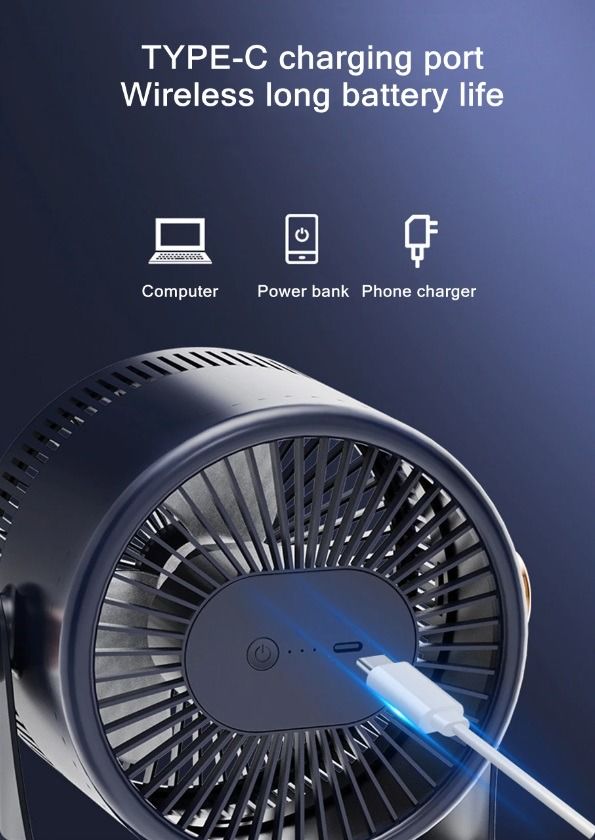 Portable Fan Household Desk USB Rechargeable Air Circulation Electric ...