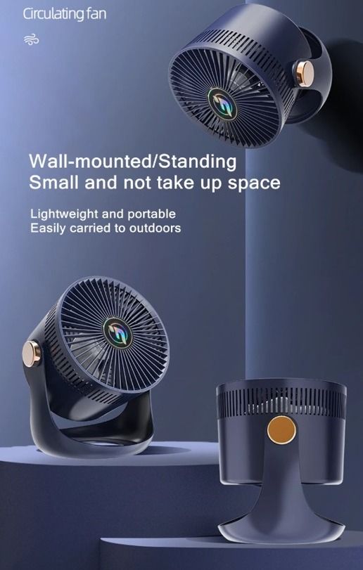 Portable Fan Household Desk USB Rechargeable Air Circulation Electric ...