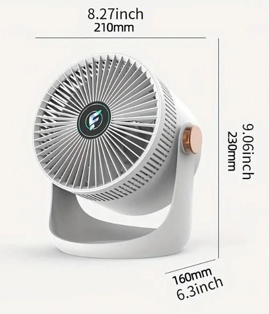 Portable Fan Household Desk USB Rechargeable Air Circulation Electric ...