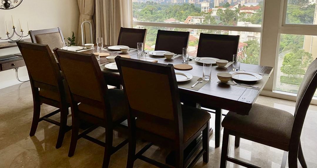 Premium Dining table + 8 dining chairs !!, Furniture & Home Living ...
