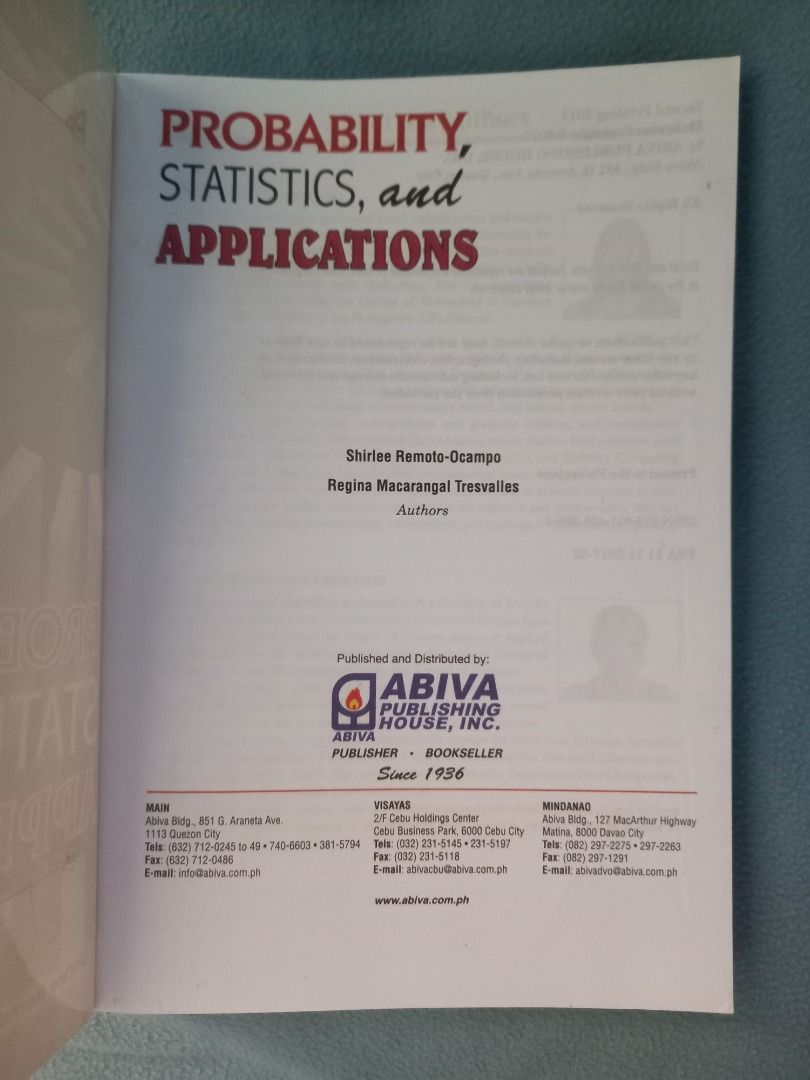 Probability, Statistics, and Applications (ABIVA), Hobbies & Toys ...