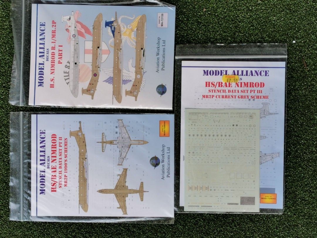 Rare 1/72 Airfix BAE Nimrod, out of production model kits, three types ...