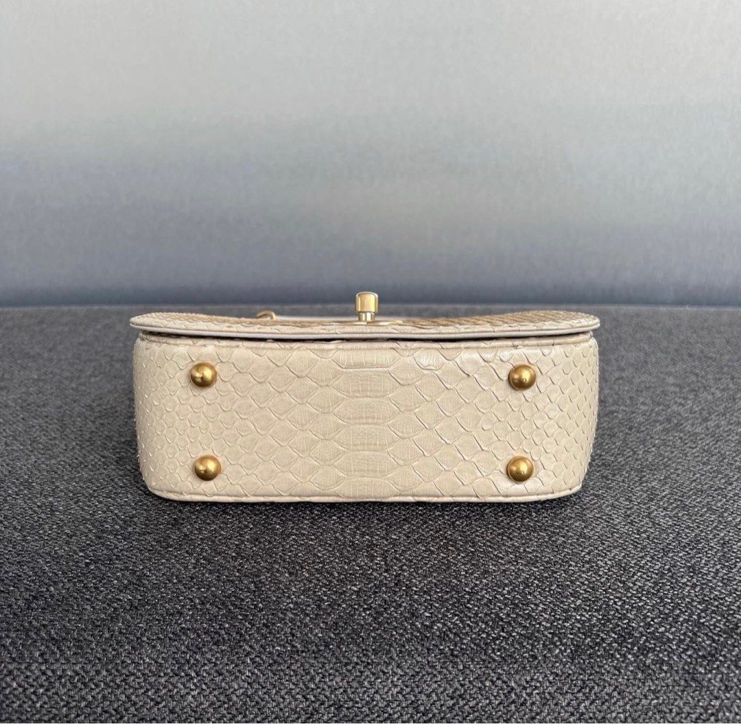 Rare Chanel CarryAll Top Handle Small Python Beige / Ghw, Luxury, Bags ...