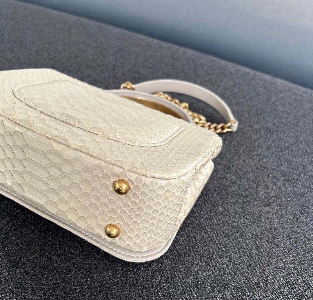 Rare Chanel CarryAll Top Handle Small Python Beige / Ghw, Luxury, Bags ...