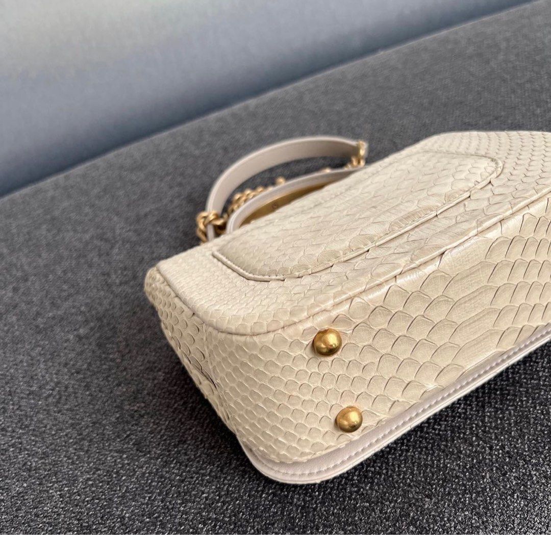 Rare Chanel CarryAll Top Handle Small Python Beige / Ghw, Luxury, Bags ...
