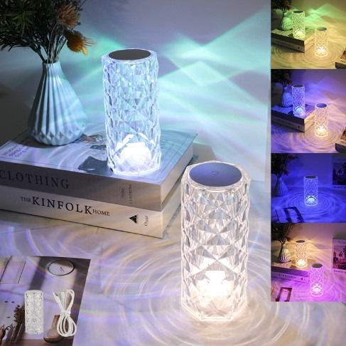 Rechargeable Multi-color Crystal Table / Ambient Lamp, Furniture & Home ...