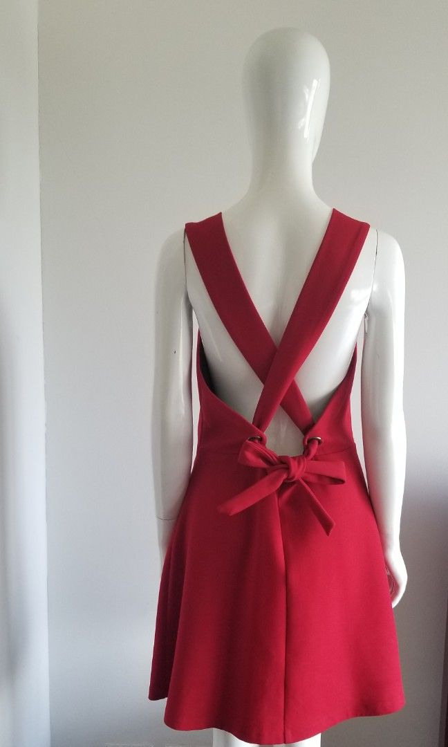Red Backless Dress, Women's Fashion, Dresses & Sets, Dresses on Carousell