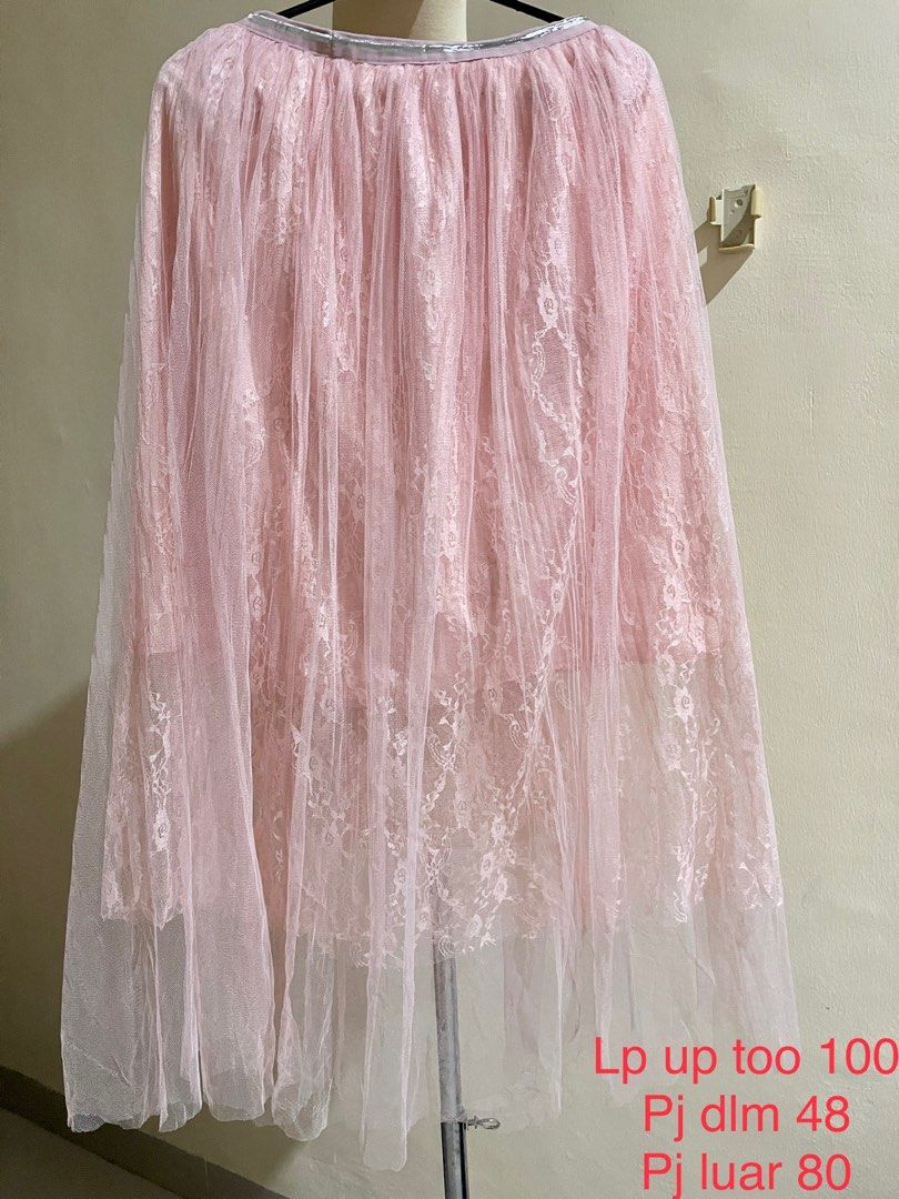 Rok tutu brukat warna salem seperti baru, Fesyen Wanita, Pakaian Wanita ...