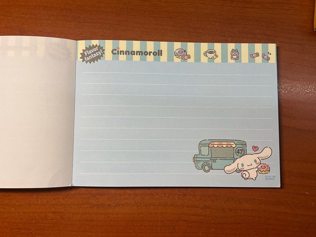 Sanrio Cinnamoroll Notepad with sticker, Hobbies & Toys, Stationery ...