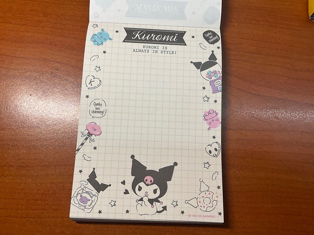 Sanrio Kuromi Notepad with sticker, Hobbies & Toys, Stationery & Craft ...