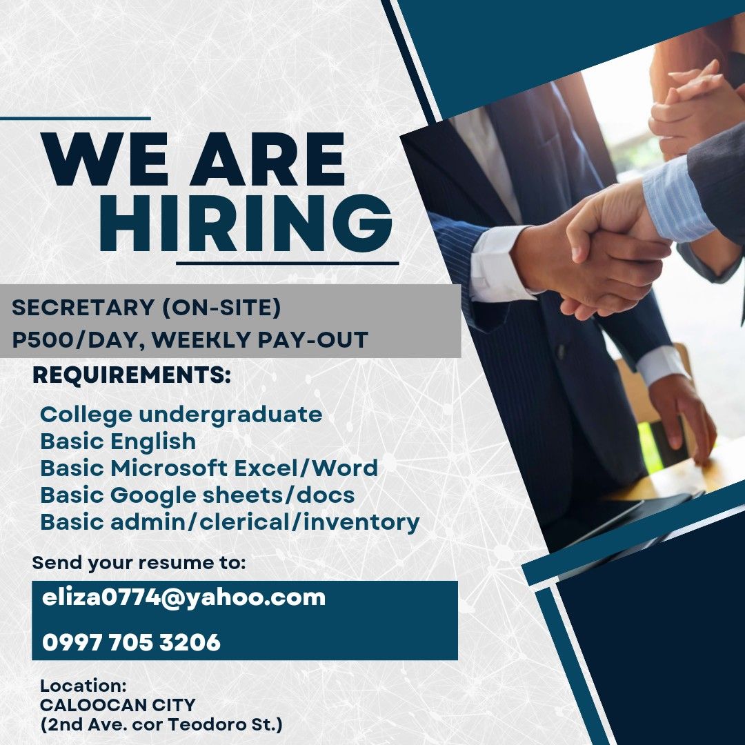 Secretary (on-site) & sales agent (on-site) on Carousell