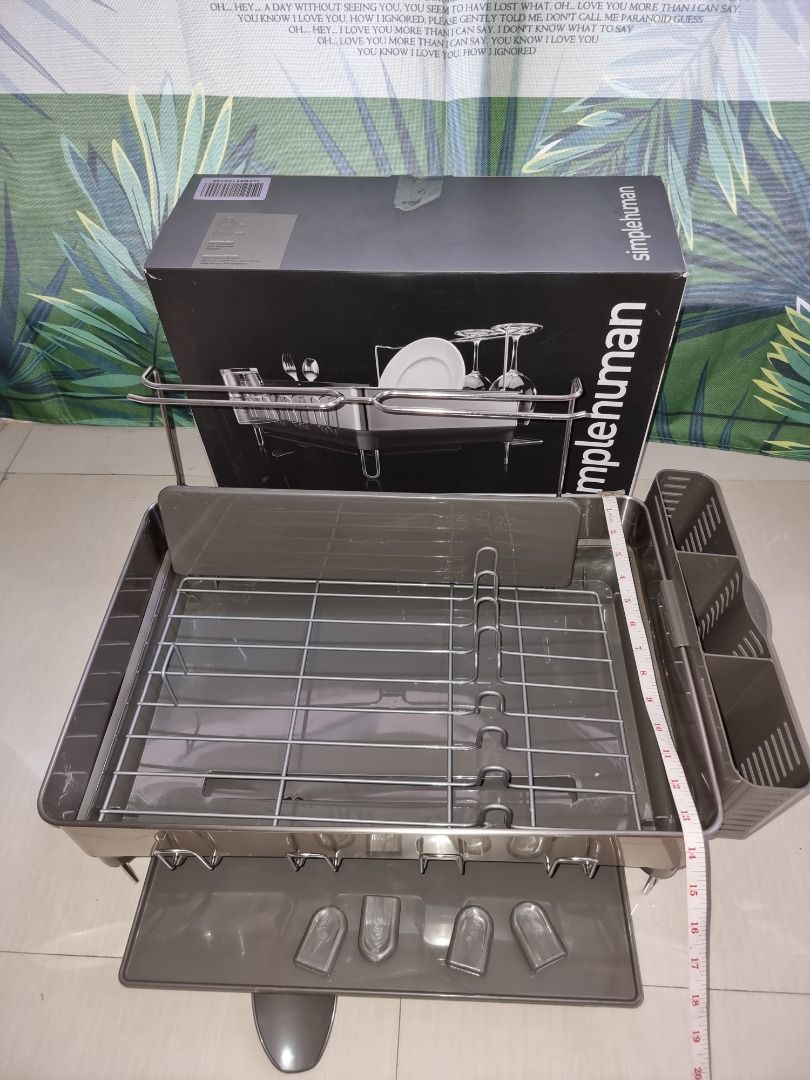SIMPLE HUMAN Dish Rack Dish Organizer Stainless Steel Frame Dish ...