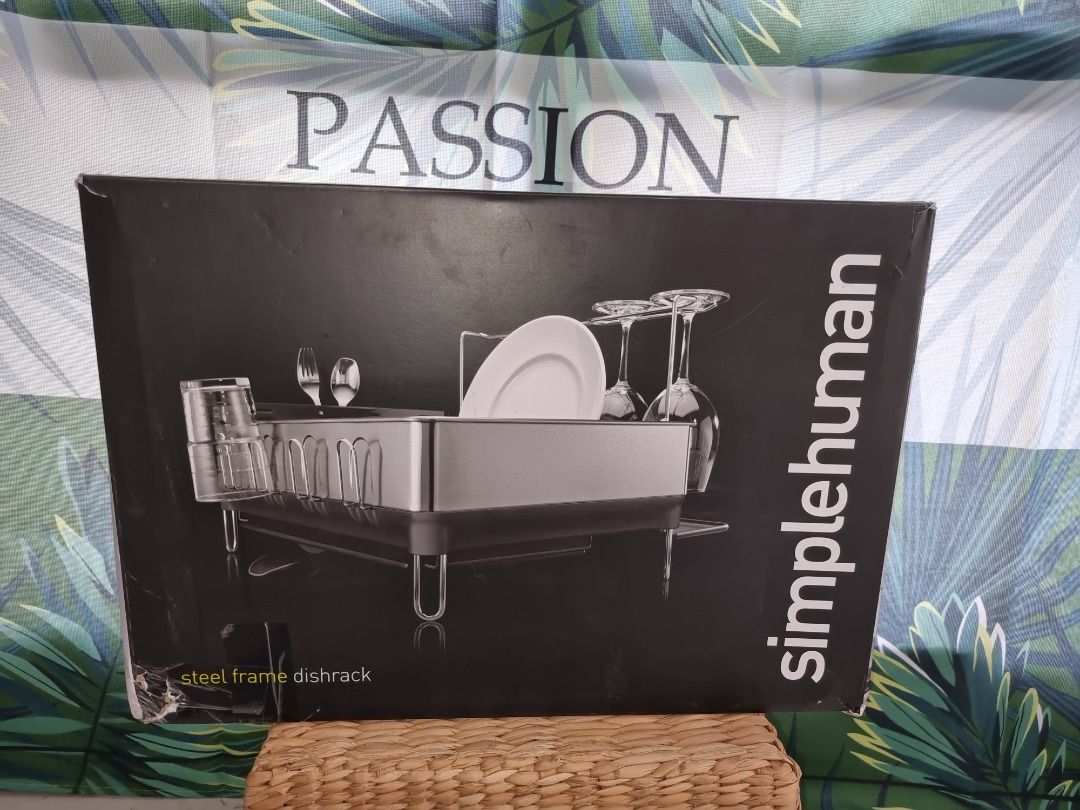 SIMPLE HUMAN Dish Rack Dish Organizer Stainless Steel Frame Dish ...